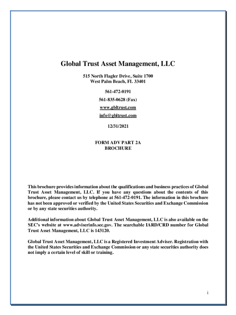 Fillable Online Global Trust Form ADV Part 2A Fax Email Print - pdfFiller