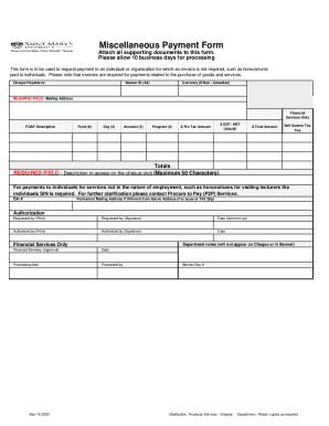 Fillable Online Miscellaneous Payment Form Draft 1.xlsx Fax Email Print ...