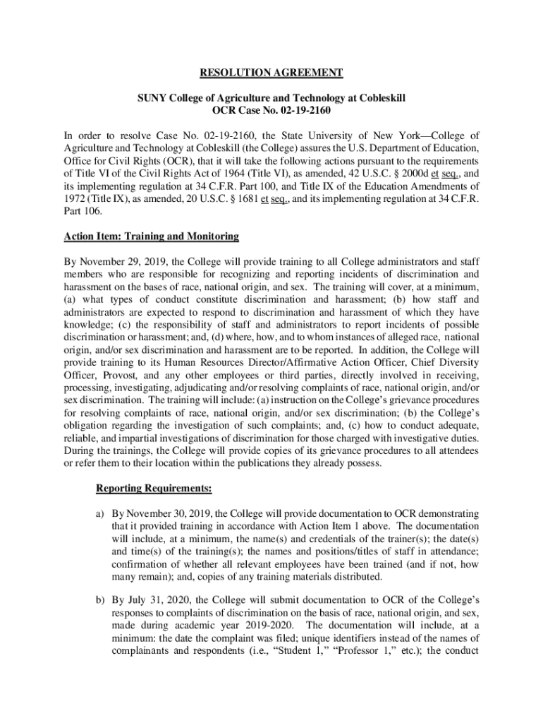 Fillable Online www2 ed SUNY College of Agriculture and Technology at ...