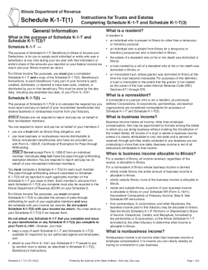 Fillable Online Schedule K-1-T(1), Instructions for Trusts and Estates ...