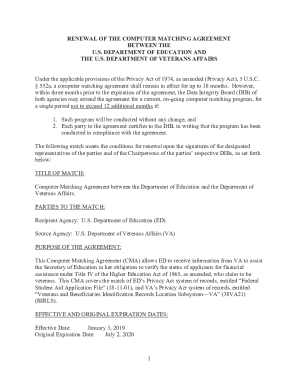 Fillable Online computer matching agreement - VA Privacy Service Fax ...