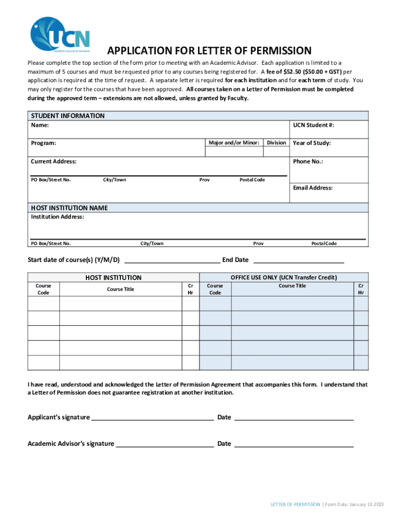 Fillable Online LETTER OF PERMISSION. Form Date Fax Email Print - pdfFiller