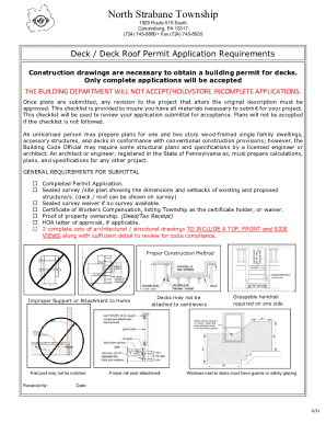 Fillable Online Deck Roof Permit Application Requirements Fax Email ...