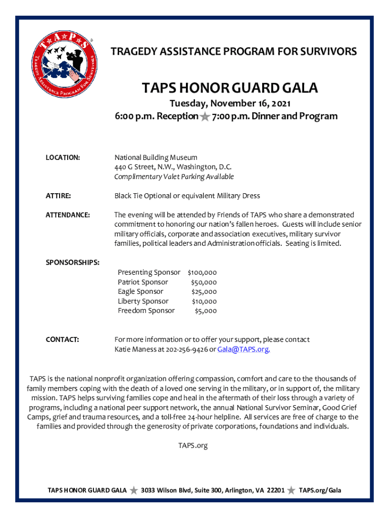 Fillable Online Tragedy Assistance Program For Survivors (TAPS) Is Here ...