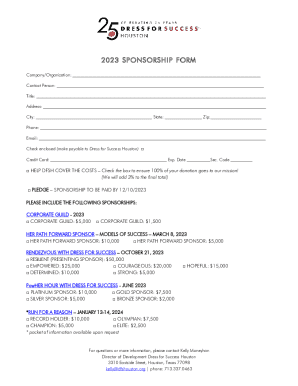 Fillable Online Mail-in Sponsorship Form Fax Email Print - pdfFiller