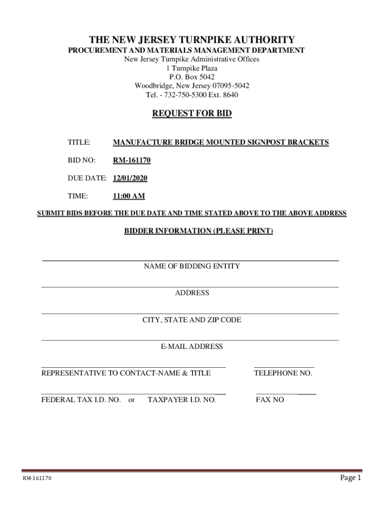 Fillable Online MANUFACTURE BRIDGE MOUNTED SIGNPOST BRACKETS Fax Email ...