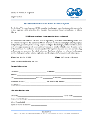 Fillable Online 2014 CURC Student Sponsorship Form Fax Email Print ...