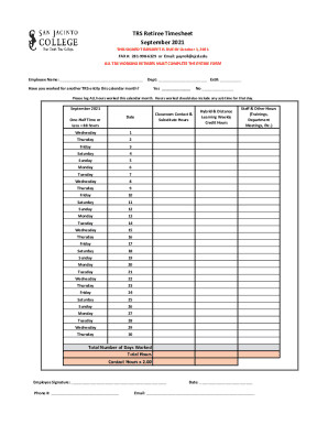 Fillable Online 2021 - 2022 TRS Working After Retirement Monthly ...