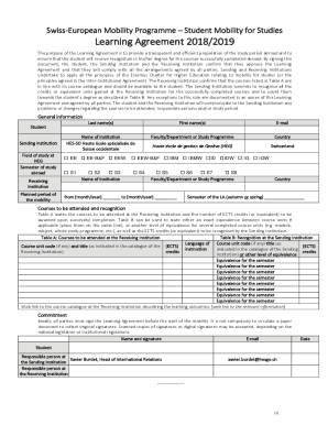 Fillable Online Learning agreement for studies Fax Email Print - pdfFiller