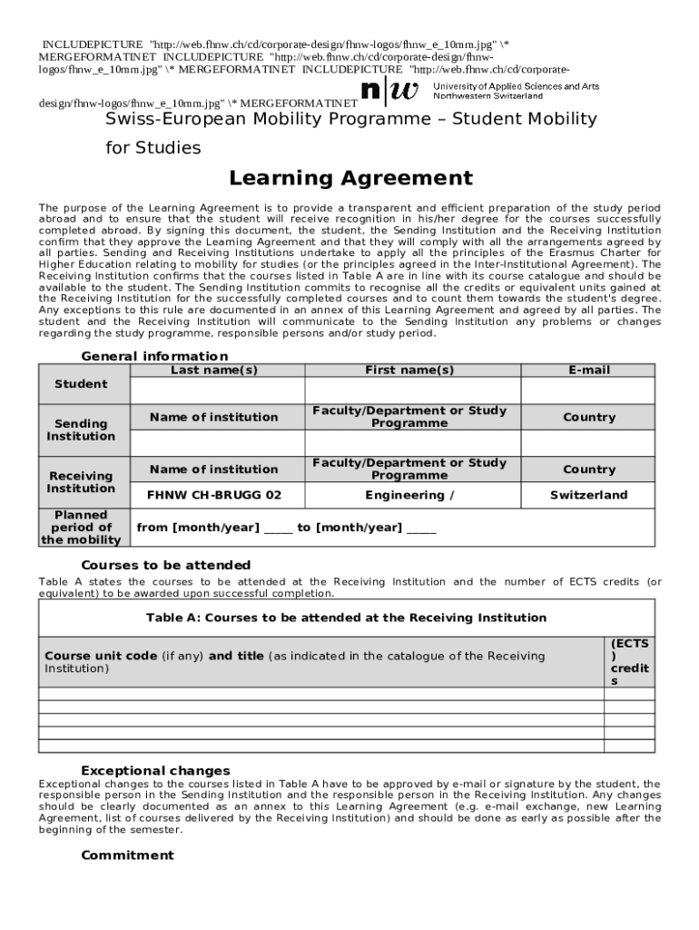 Swiss-European Mobility Programme (SEMP) - LEARNING ... Doc Template ...
