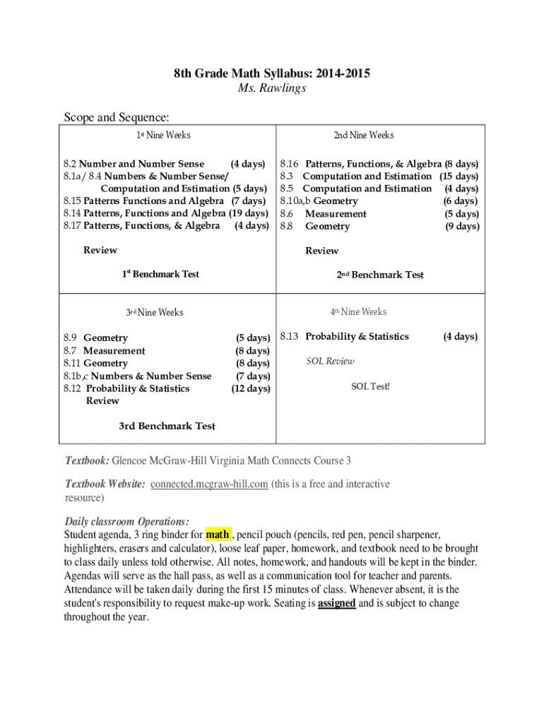 Fillable Online 1st Nine Weeks Fax Email Print - pdfFiller