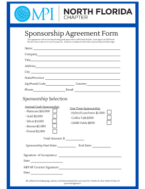 Fillable Online MPI Sponsorship Packet Fax Email Print - pdfFiller
