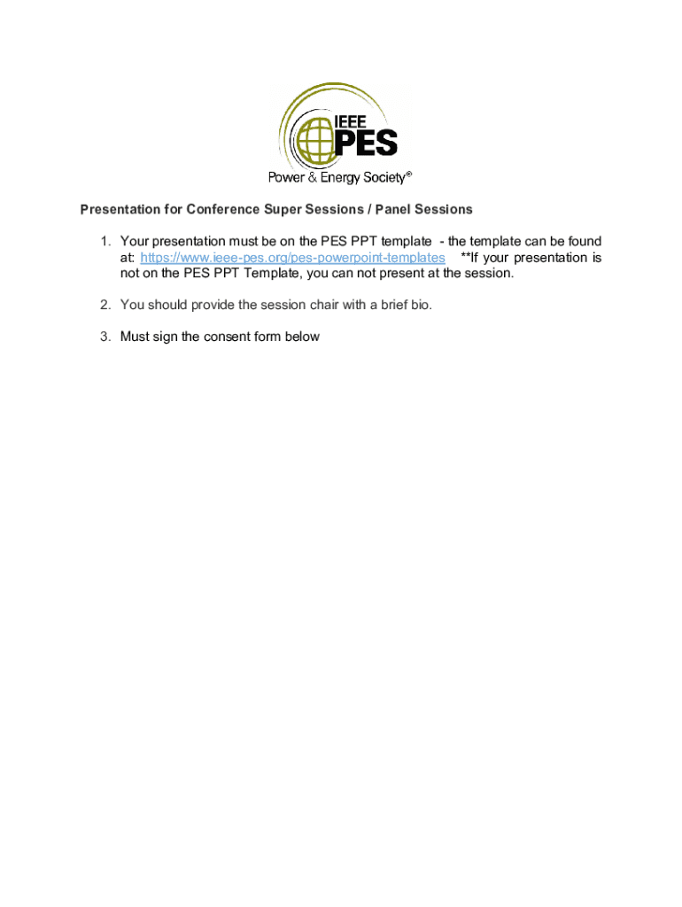 Fillable Online PES PowerPoint Templates - IEEE Power & Energy Society ...