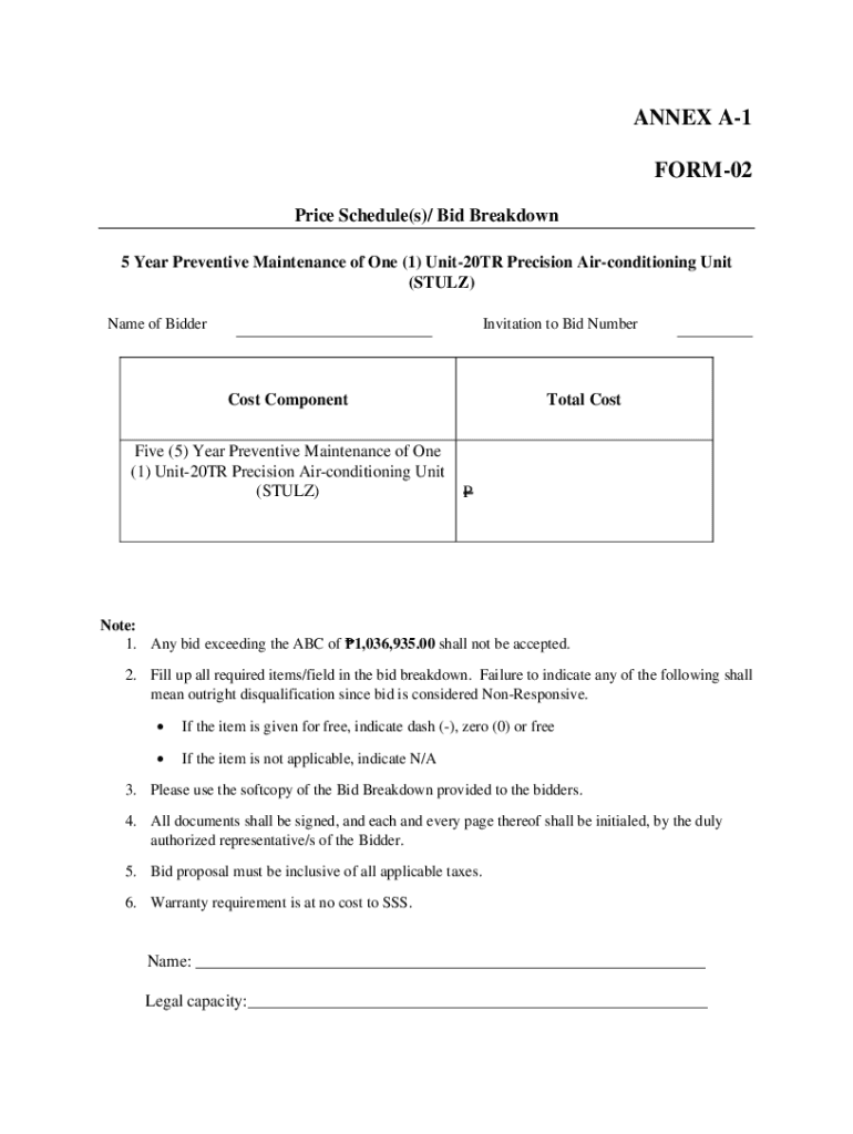 Fillable Online ANNEX A-1 FORM-02 Fax Email Print - pdfFiller