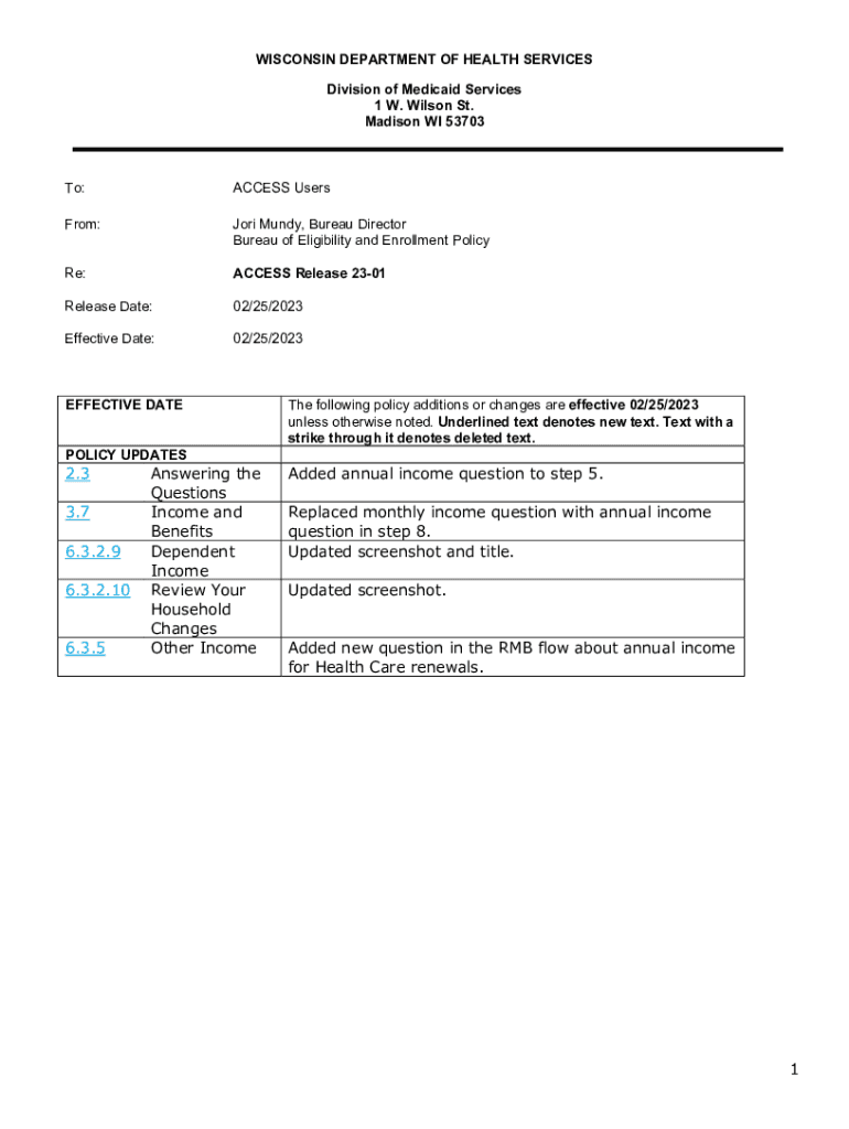 Fillable Online ACCESS User Guide Cover Sheet 23-01. ACCESS User Guide ...