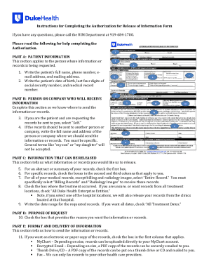 Fillable Online Instructions for Completing the Authorization for Release of Information Form ...
