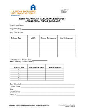 Fillable Online RENT AND UTILITY ALLOWANCE REQUEST NON-SECTION 8/236 ...
