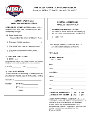 Fillable Online 2023 WDRA JUNIOR LICENSE APPLICATION Fax Email Print ...