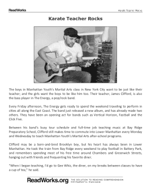 Fillable Online Karate teacher rocks, in and out of the classroom Fax ...