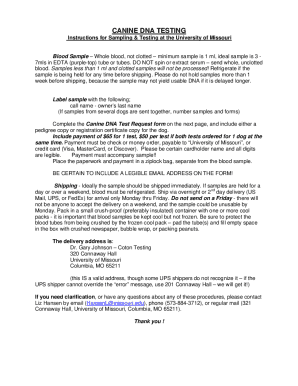 Fillable Online Canine DNA Sample Collection Kit Make Your Own at Home ...