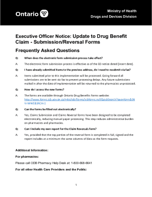 Fillable Online Update to Drug Benefit - Claim - Submission/Reversal ...