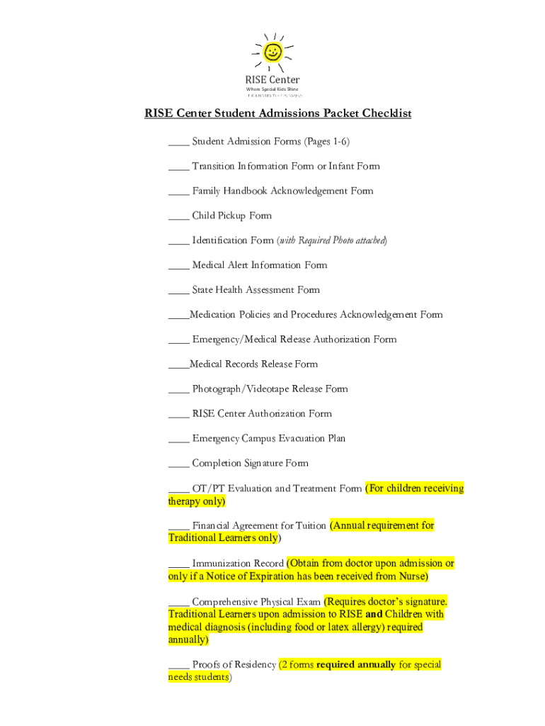 Fillable Online Child File Checklist Florida Required State Forms ...