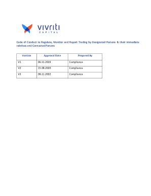 Fillable Online Code-of-Conduct-to-Regulate-Monitor-and-Report-Trading ...