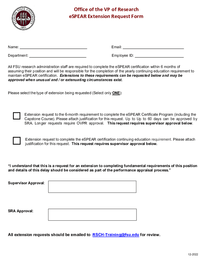 Fillable Online espear-extension-request-form-122022.pdf Fax Email ...