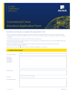 Fillable Online Commercial Crime Insurance Application Form Fax Email ...