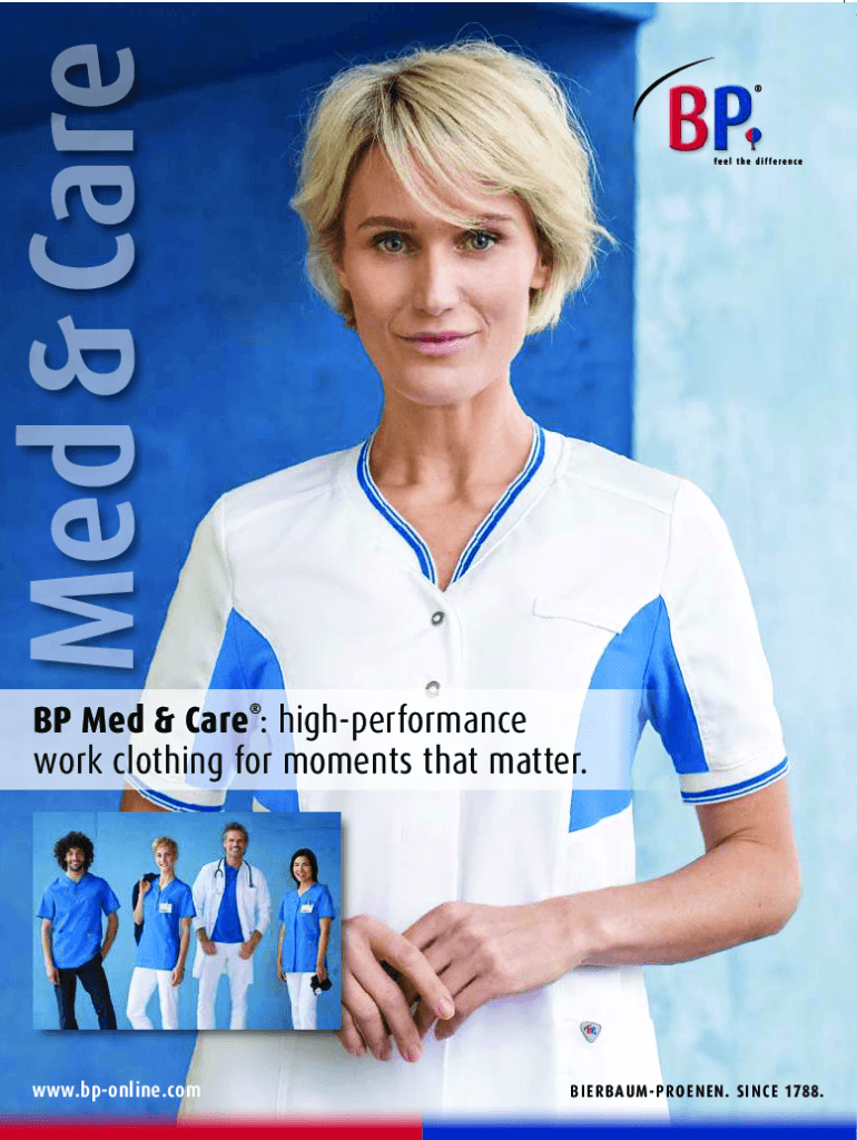 Fillable Online BP Med & Care: high-performance work clothing for ...