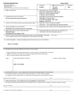 Fillable Online POSITION DESCRIPTION Rvsd 10/4/22 Fax Email Print ...