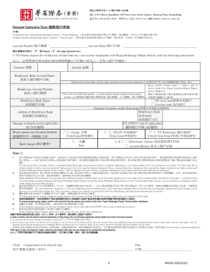 Fillable Online 1 WD01-2021110 Payment Instruction Form Fax Email Print ...