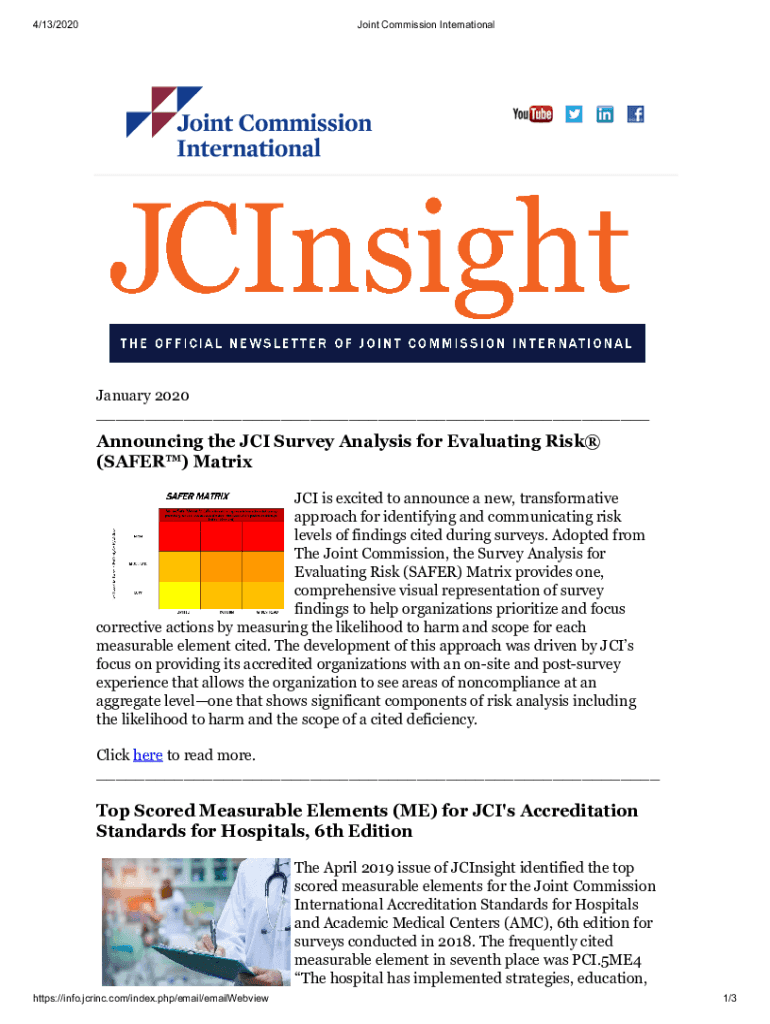 Fillable Online Announcing The Jci Survey Analysis For Evaluating Risk Fax Email Print