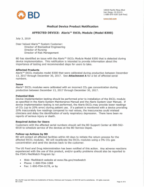 Fillable Online Medical Device Recall Notification Customer Response ...