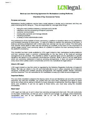 Fillable Online Form of Loan Servicing Agreement Fax Email Print ...