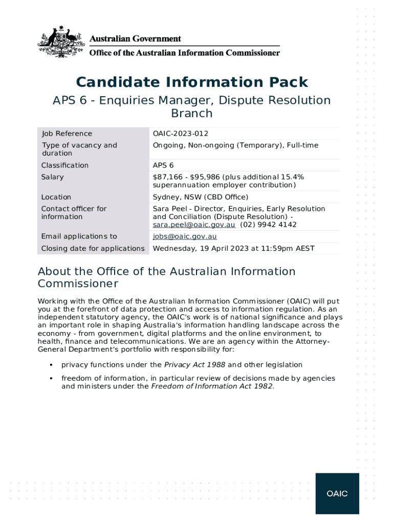 APS 5 and APS 6 Early Resolutions Officers Doc Template | pdfFiller