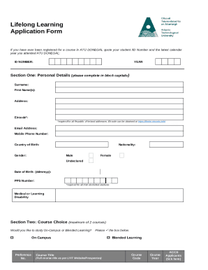 Lifelong Learning Application . Doc Template | pdfFiller