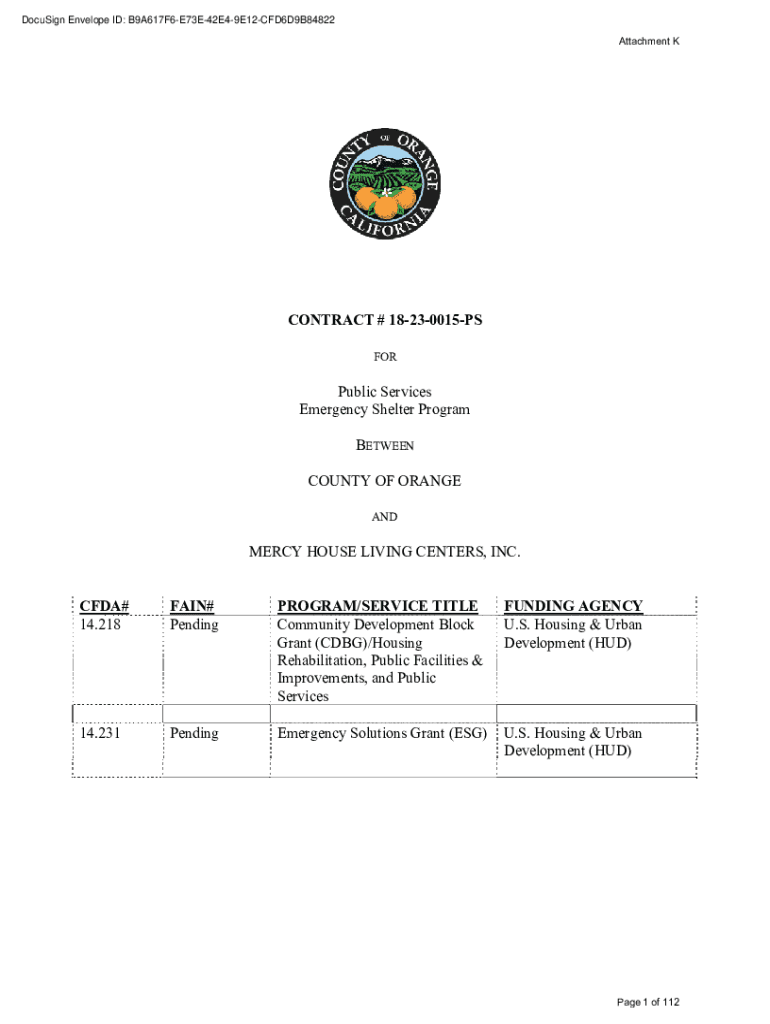 Fillable Online CONTRACT # 18-23-0015-PS Public Services Emergency ...