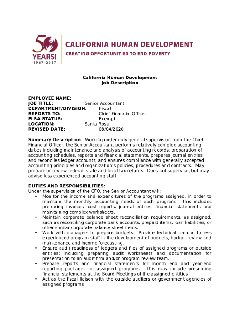 California Human Development Doc Template | pdfFiller