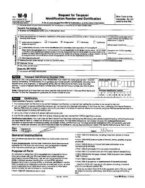 Fillable Online W- 9 Form (Rev. October 2018) Department ofthe Treasury ... Fax Email Print ...