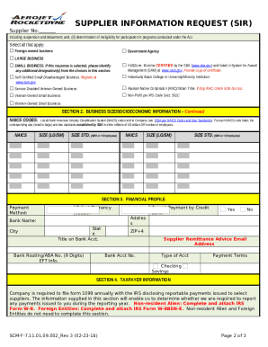supplier ination request (sir) Doc Template | pdfFiller