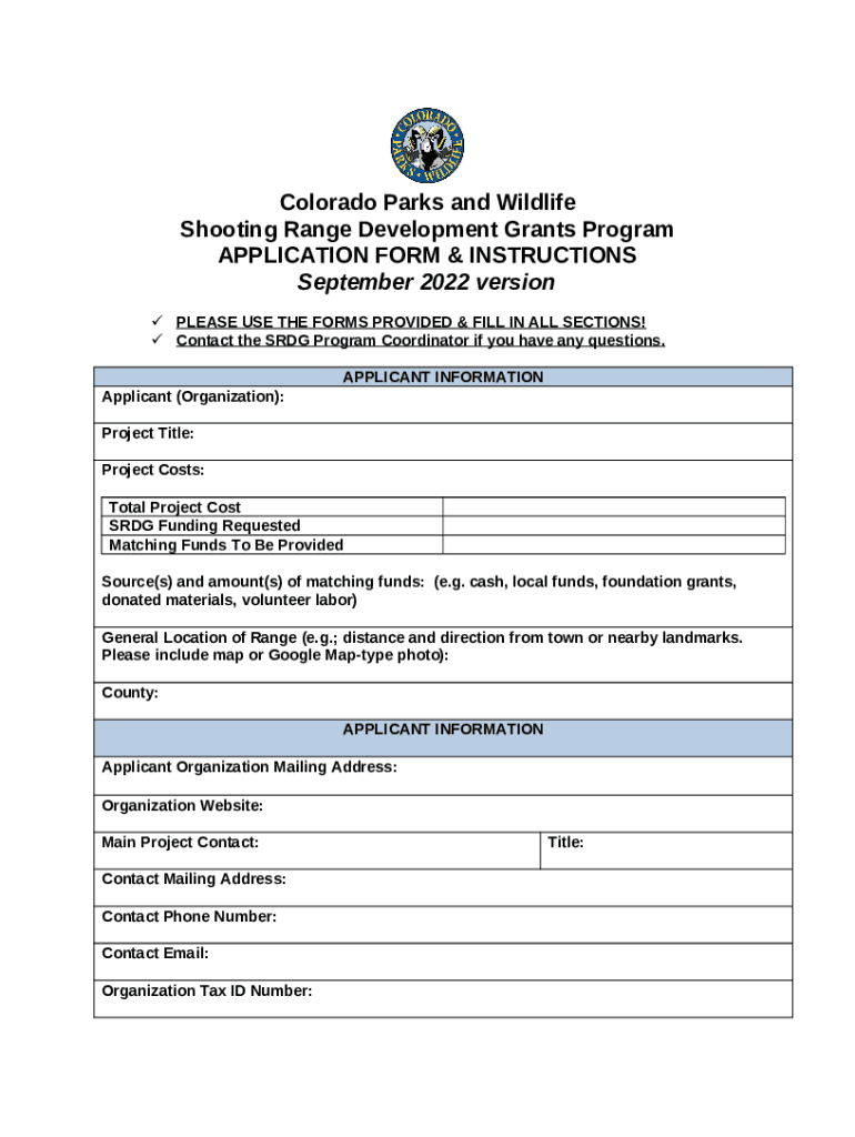 Shooting Range Development Grant Application 2022 Doc Template | pdfFiller