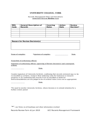 Records Review Doc Template | pdfFiller