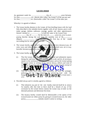 LEASE DEED.PDF Doc Template | pdfFiller