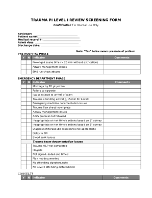 TRAUMA PERANCE IMPROVEMENT REVIEW Doc Template | pdfFiller