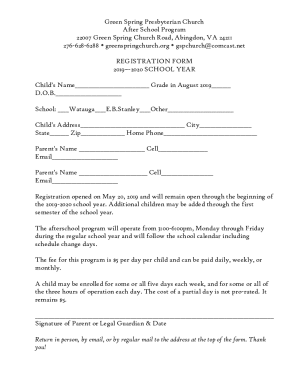 Fillable Online after-school-registration-form.pdf Fax Email Print ...