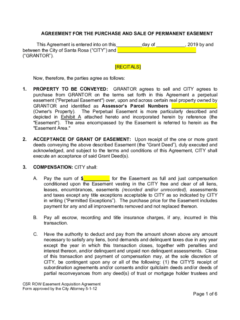 Fillable Online Easement Agreement Template.docx Fax Email Print ...