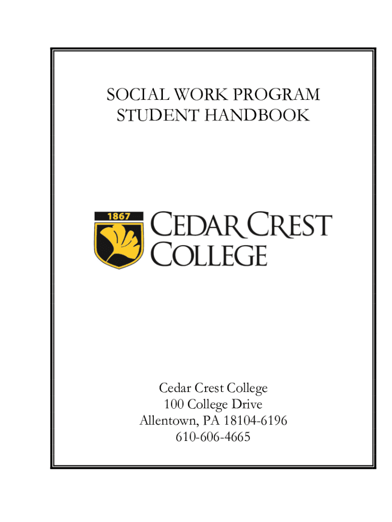 Fillable Online SOCIAL WORK PROGRAM STUDENT HANDBOOK Fax Email Print ...