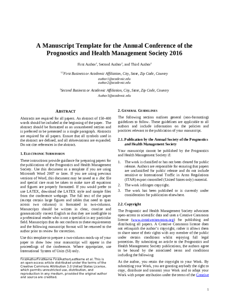 A Manuscript Template for the Annual Conference ... Doc Template ...