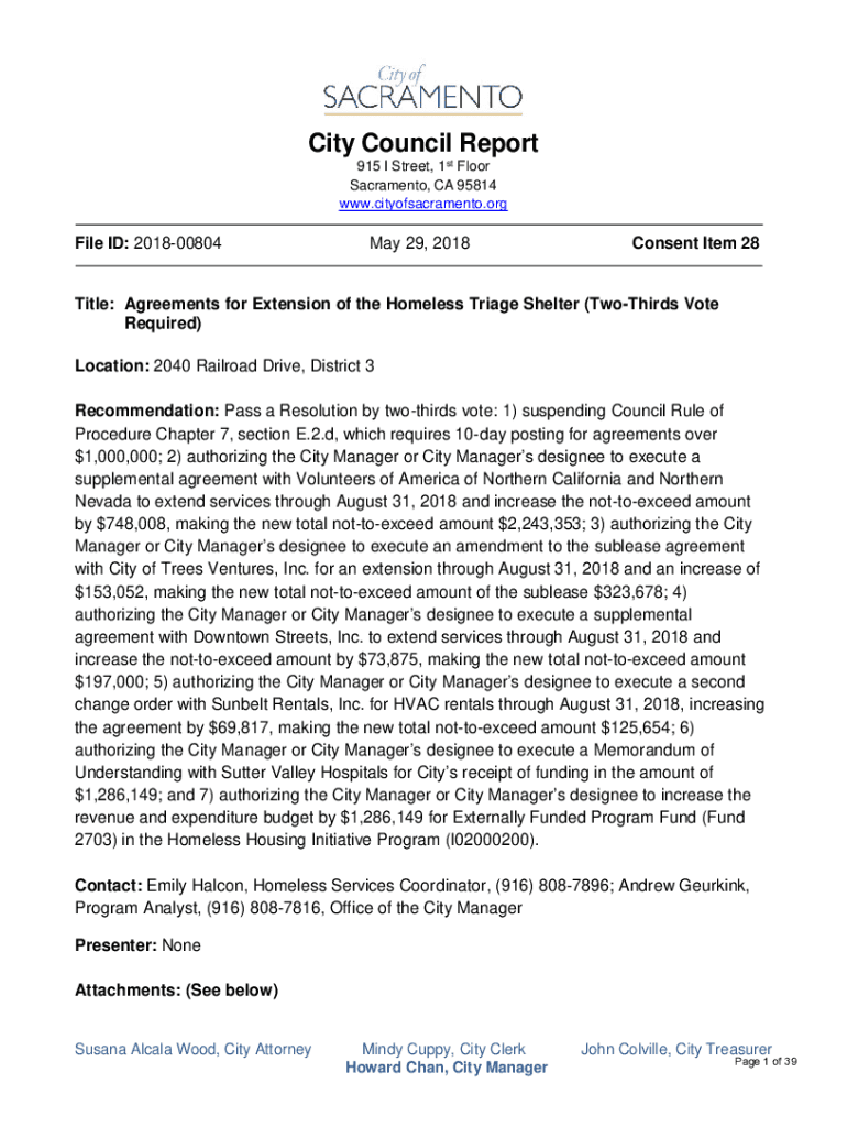 Fillable Online Title: Agreements for Extension of the Homeless Triage ...
